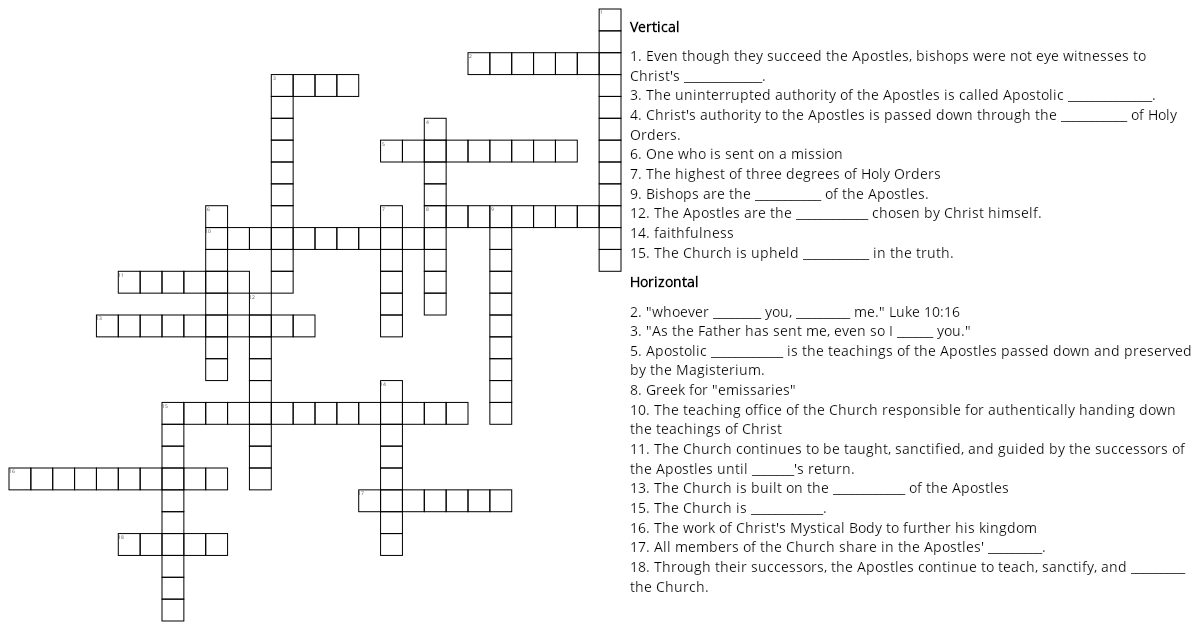 The Church is Apostolic | More Puzzles!