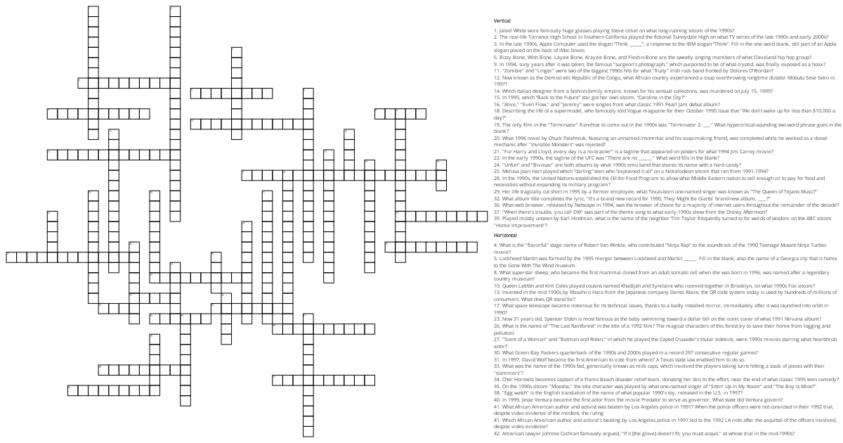 1990s Trivia | More Puzzles!