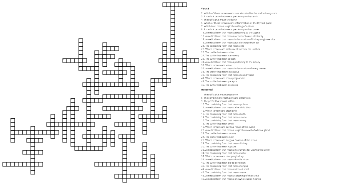 Medical Terminology Review Chapters 12-16 | More Puzzles!